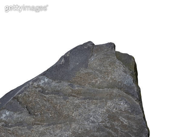 Rock stones with rough texture surface isolated on white backgrounds ...