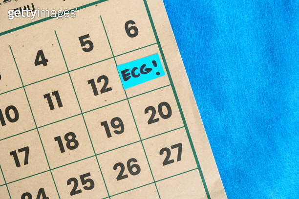 ECG test or electrocardiogram medical procedure schedule concept ...