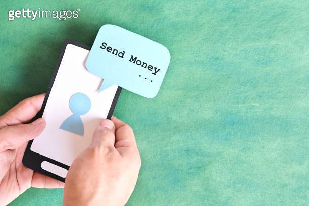 Send money text message smishing scam and ransom concept. (2149194564 ...