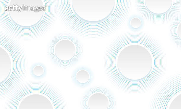Grey geometric circles with minimal blue linear rings abstract ...