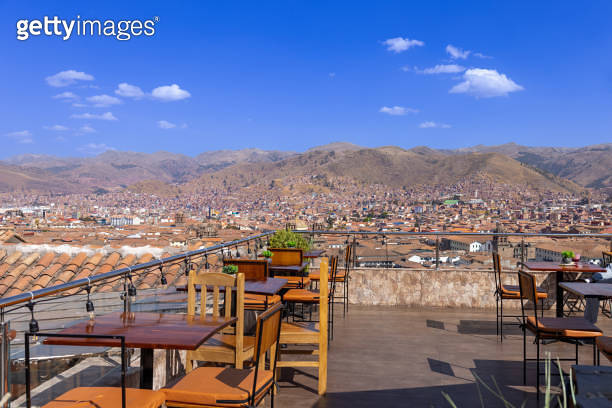 Peru. scenic panoramic view of Cusco panoramic skyline from San ...