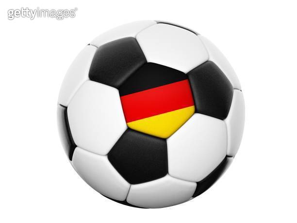 Football soccer ball with colours of Germany isolated on transparent ...