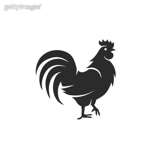 Rooster logo. Chicken silhouette for label, emblem design. Simple ...