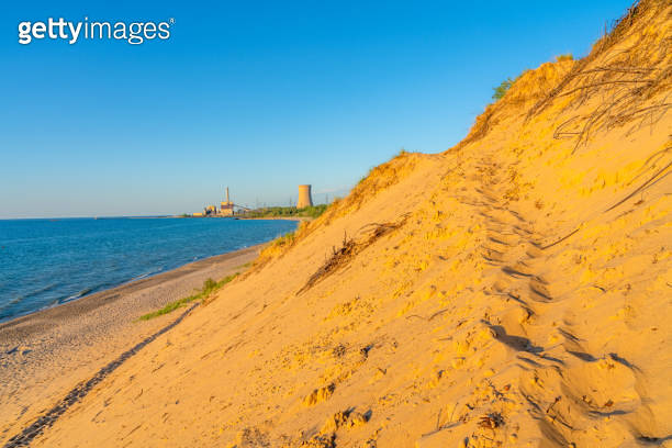 D.C. Cook Nuclear Power Plant view from Indiana Dunes National Park ...