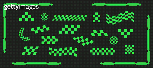 Cyber geometry checker form rave aesthetic set. 이미지 (2158953403) - 게티이미지뱅크