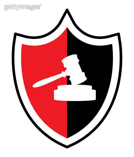 Gavel Red And Black Shield Icon 이미지 (2149917207) - 게티이미지뱅크