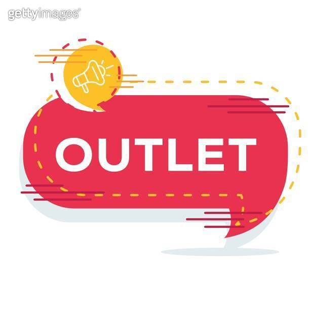(Outlet) text written in speech bubble. 이미지 (2025799547) - 게티이미지뱅크