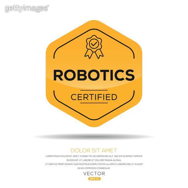 Robotics Certified badge. 이미지 (1875368644) - 게티이미지뱅크