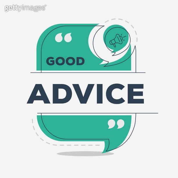 (Good advice) text written in speech bubble. 이미지 (1990646551) - 게티이미지뱅크