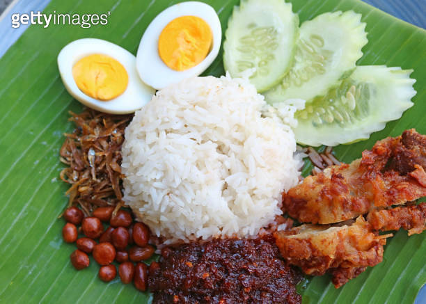 Nasi Lemak, a Popular Traditional Breakfast Dish in Southeast Asia ...