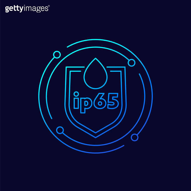 ip65 standard, waterproof icon with a shield, linear design 이미지 ...