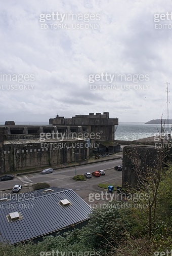 German submarine base in Lorient. It's a fortified U-boot pens built by ...