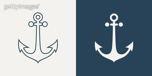 Vector Anchors. Anchor Silhouette Icon Set. Anchor with Outline. Anchor ...
