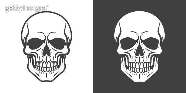 Vector Black and White Skull Icon Set Closeup Isolated. Skulls ...