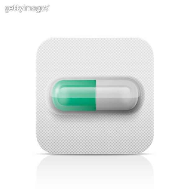 Vector Realistic Green Pharmaceutical Medical Pill, Vitamins, Capsule ...