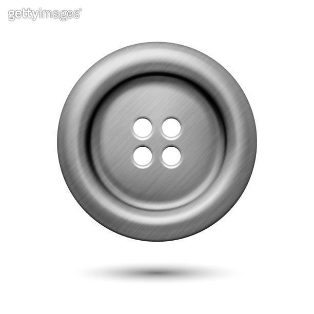 Vector Gray Silver Color Metal Four Hole Clothes Button Closeup ...