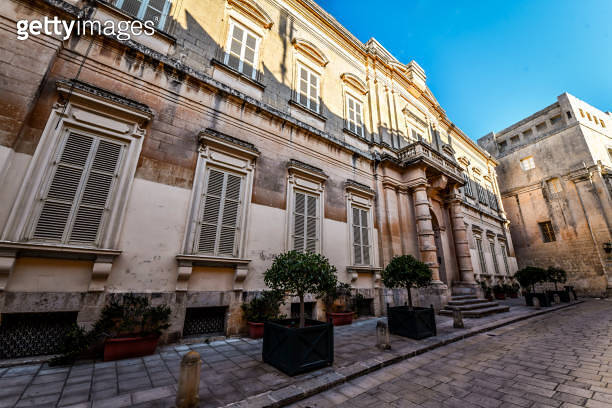 Architecture Of Famous Palazzo Testaferrata In Mdina, Malta 이미지 ...