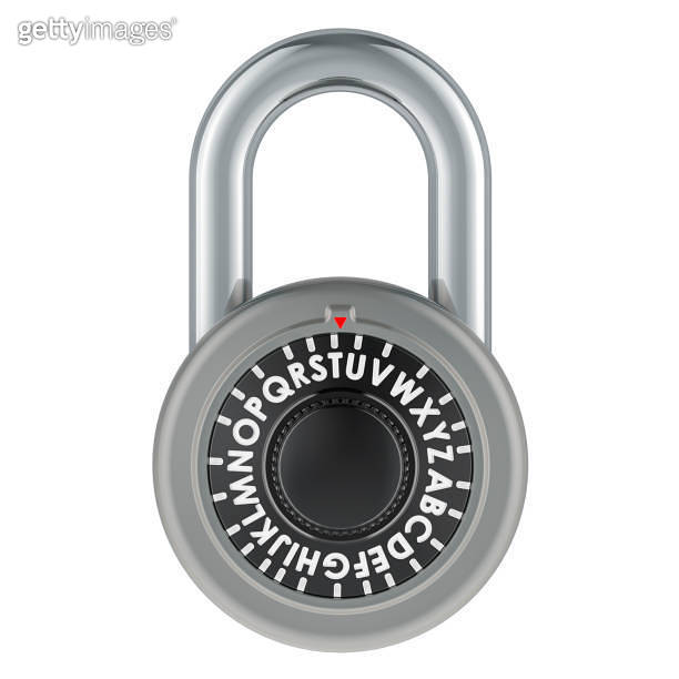 Letter Lock Combination Padlock. 3D rendering 이미지 (2097325065) - 게티이미지뱅크