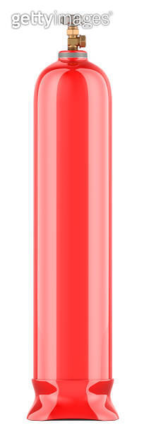 Red cylinder with flammable compressed gas. 3D rendering 이미지 ...