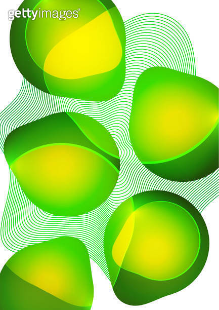 Set of colorful geometric rounded shapes and lines. Abstract ...