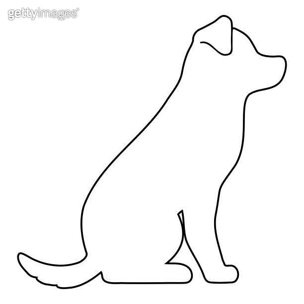 Simple and adorable outline silhouette of a dog in side view 이미지 ...