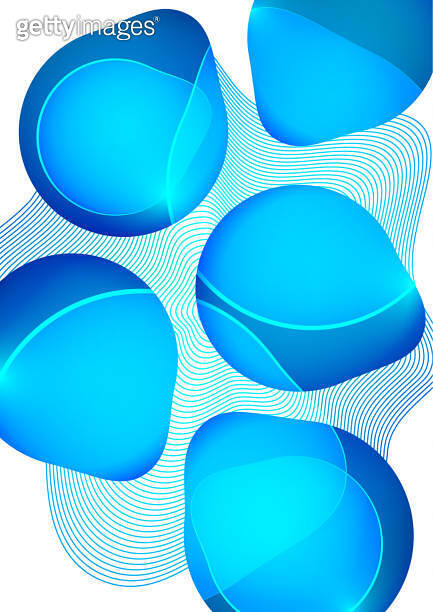 Set of colorful geometric rounded shapes and lines. Abstract ...