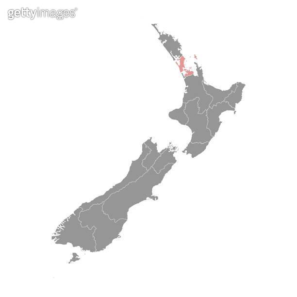 Auckland Region map, administrative division of New Zealand. Vector ...