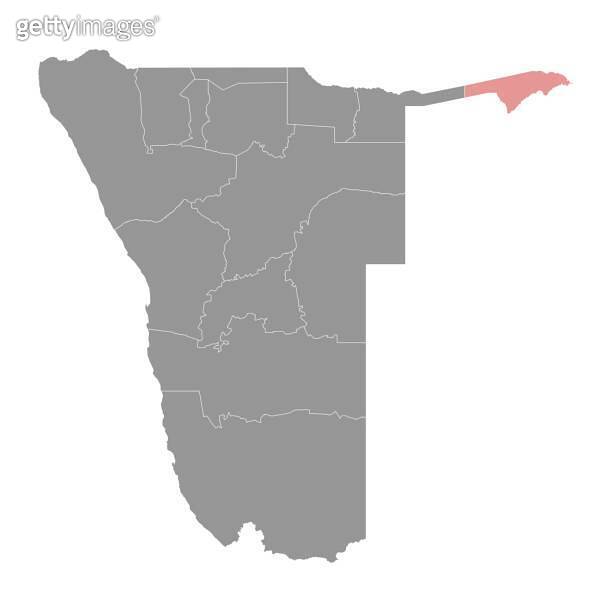 Zambezi region map, administrative division of Namibia. Vector ...