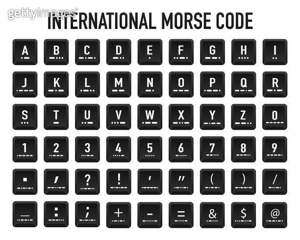 International Morse code. Set of letters, numbers and punctuation signs ...