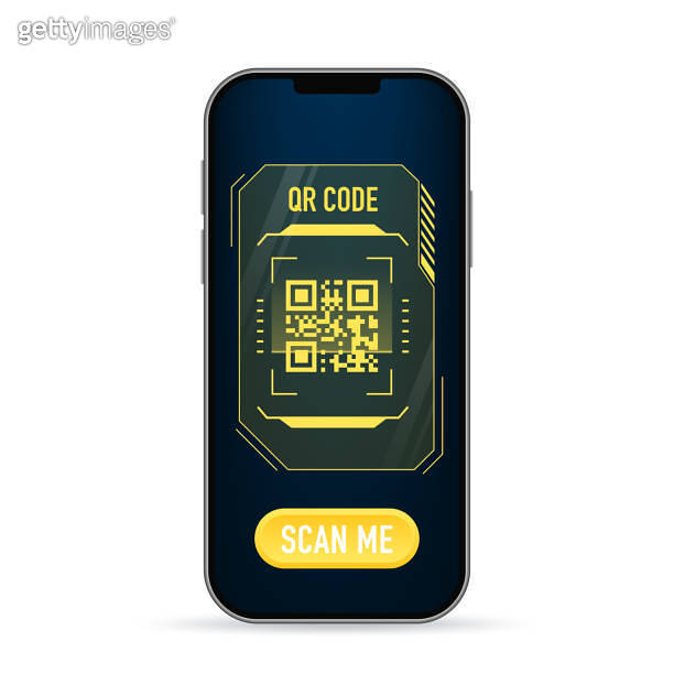 The Concept Of Qr Code Verification. The mobile phone reads the QR code ...