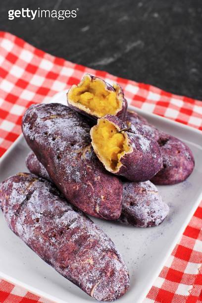 Korean Sweet Potato Mochi Bread, Made from Purple Yam (Goguma), Milk ...