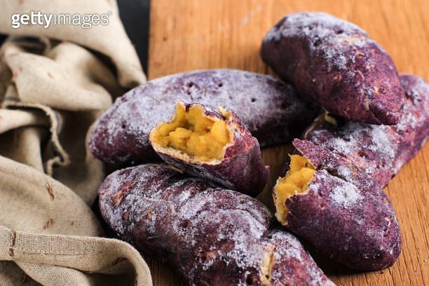 Korean Sweet Potato Mochi Bread, Made from Purple Yam (Goguma), Milk ...