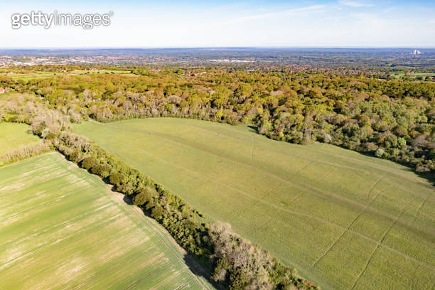 Spring Surrey Hills aerial view England Europe 이미지 (2151994329) - 게티이미지뱅크