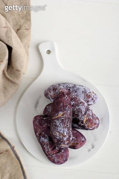 Korean Sweet Potato Mochi Bread, Made from Purple Yam (Goguma), Milk ...