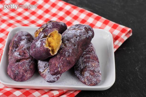 Korean Sweet Potato Mochi Bread, Made from Purple Yam (Goguma), Milk ...