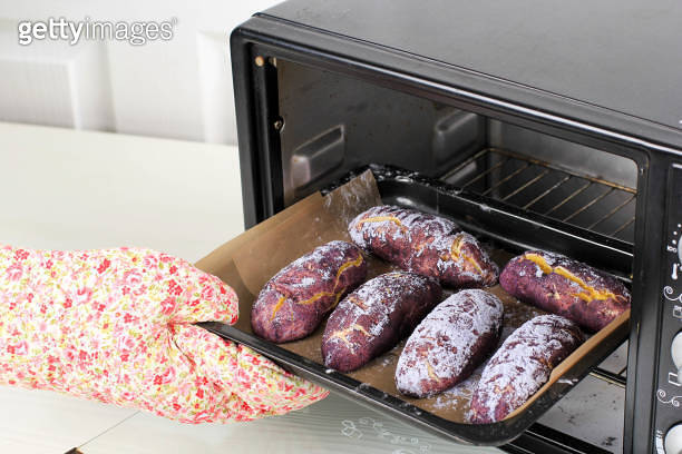 Korean Sweet Potato Mochi Bread, Made from Purple Yam (Goguma), Milk ...