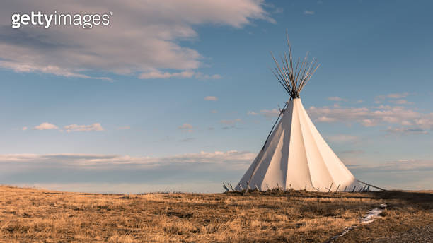 Traditional Native American Teepee in the Alberta Prairies Landscape ...