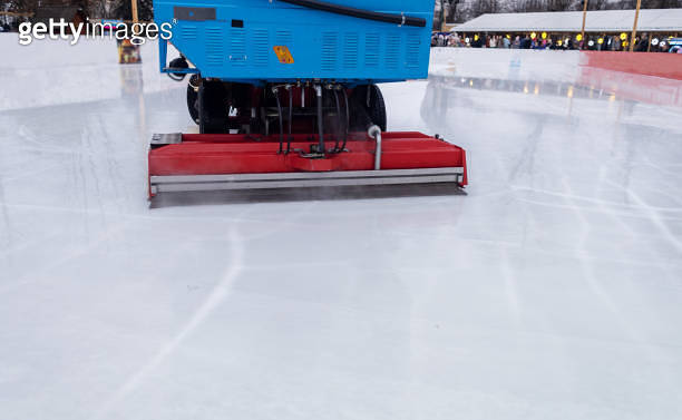Ice cleaning machine. General and close-up of a professional machine ...