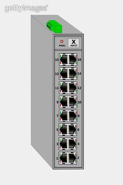Industrial unmanaged fast Ethernet switch for DIN rail mounting ...