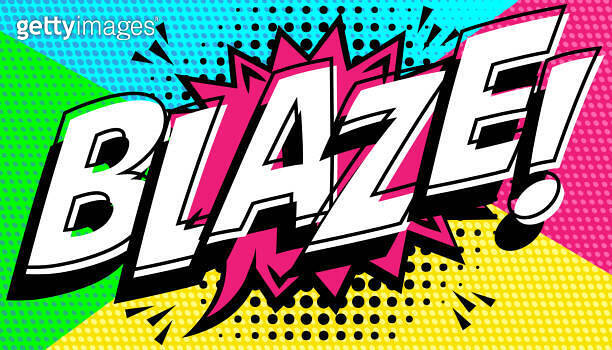 Blaze Word Pop Art on Dotted Background 이미지 (2050255526) - 게티이미지뱅크