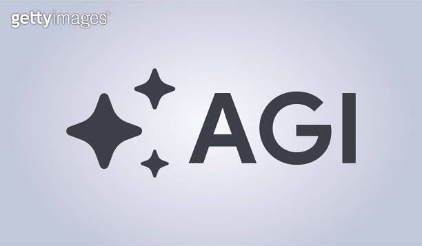 AGI logo. Artificial general intelligence icon. Machine learning. Super ...
