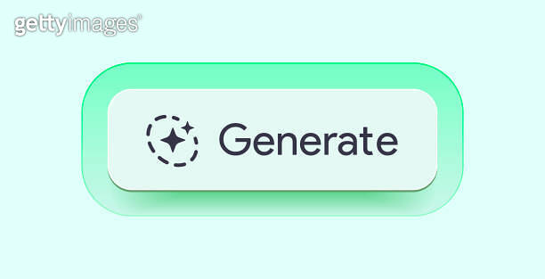 Generate AI button. LLM artificial intelligence icon. Machine learning generator. Generate text ...