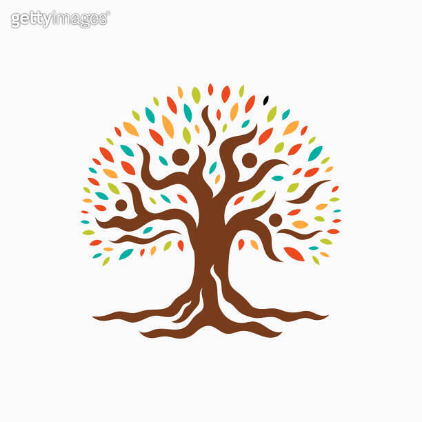 banyan tree people community nature logo vector icon illustration 이미지 ...