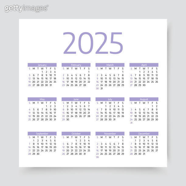 2025 year calendar. Calender template. Vector illustration. (2184646797 ...