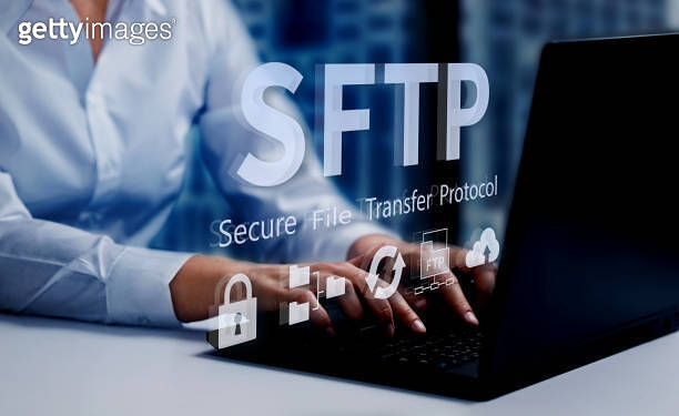 FTP (File Transfer Protocol), Secure FTP. Internet cloud technology ...