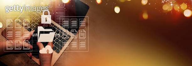 Online documentation database. AI document management system DMS concept. FTP (File Transfer ...