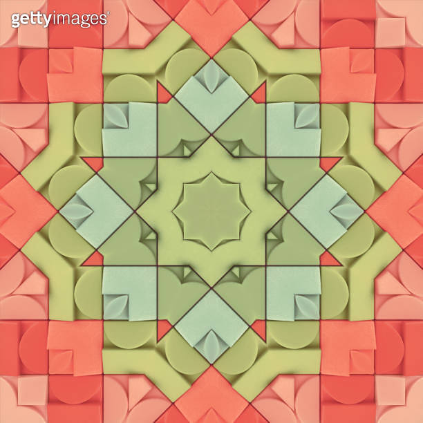 A symmetrical star-like geometric pattern of intersecting shapes and ...