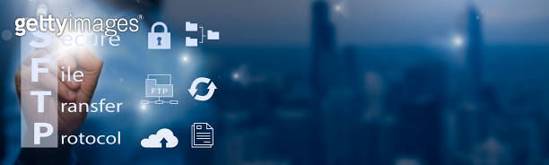 FTP (File Transfer Protocol), Secure FTP. Internet cloud technology ...