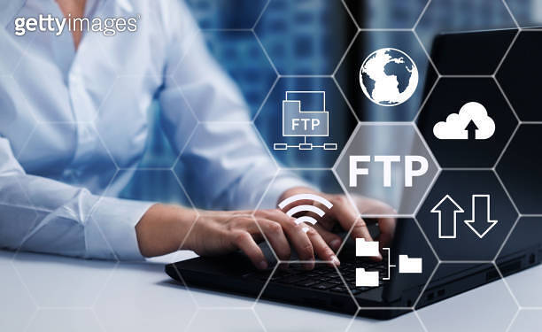 FTP (File Transfer Protocol), SFTP. Internet cloud technology, exchange ...