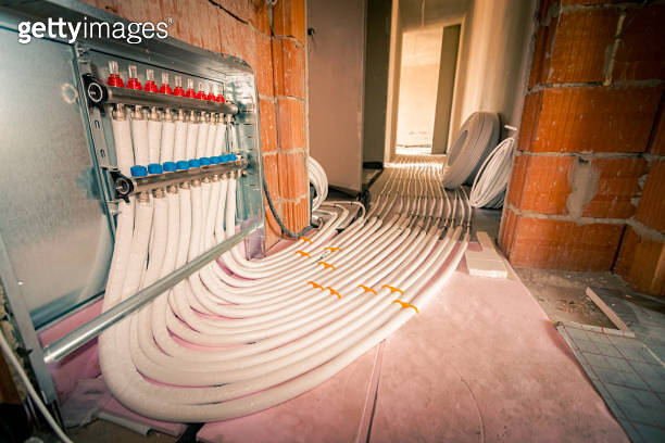 Distribution and control panel of heat pump distributer for heating ...